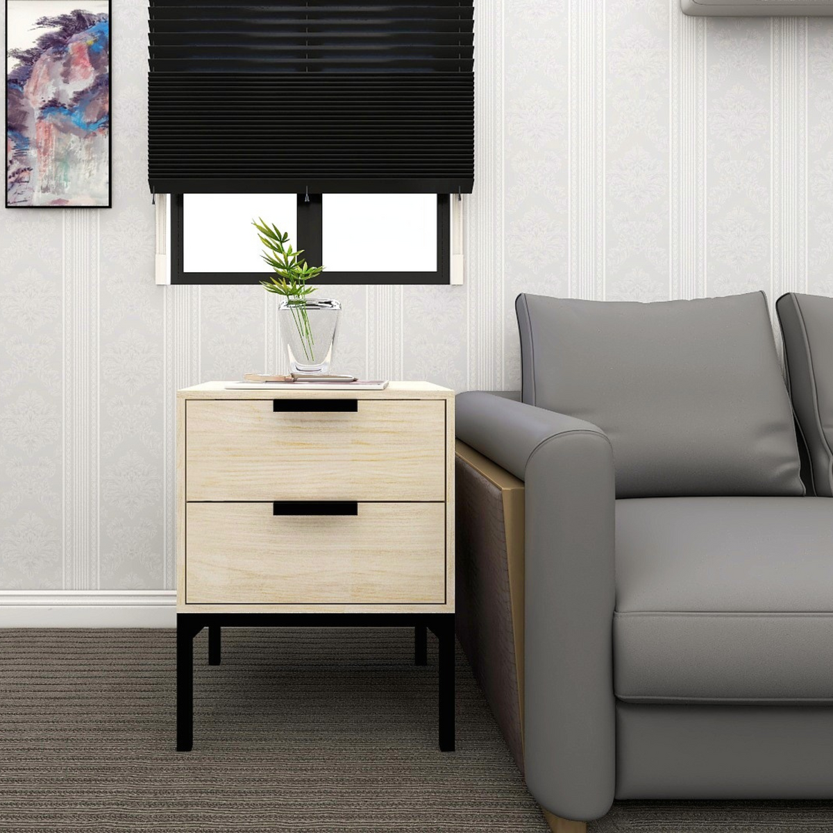 MARLEY 2-Drawer Side Table | AF Home