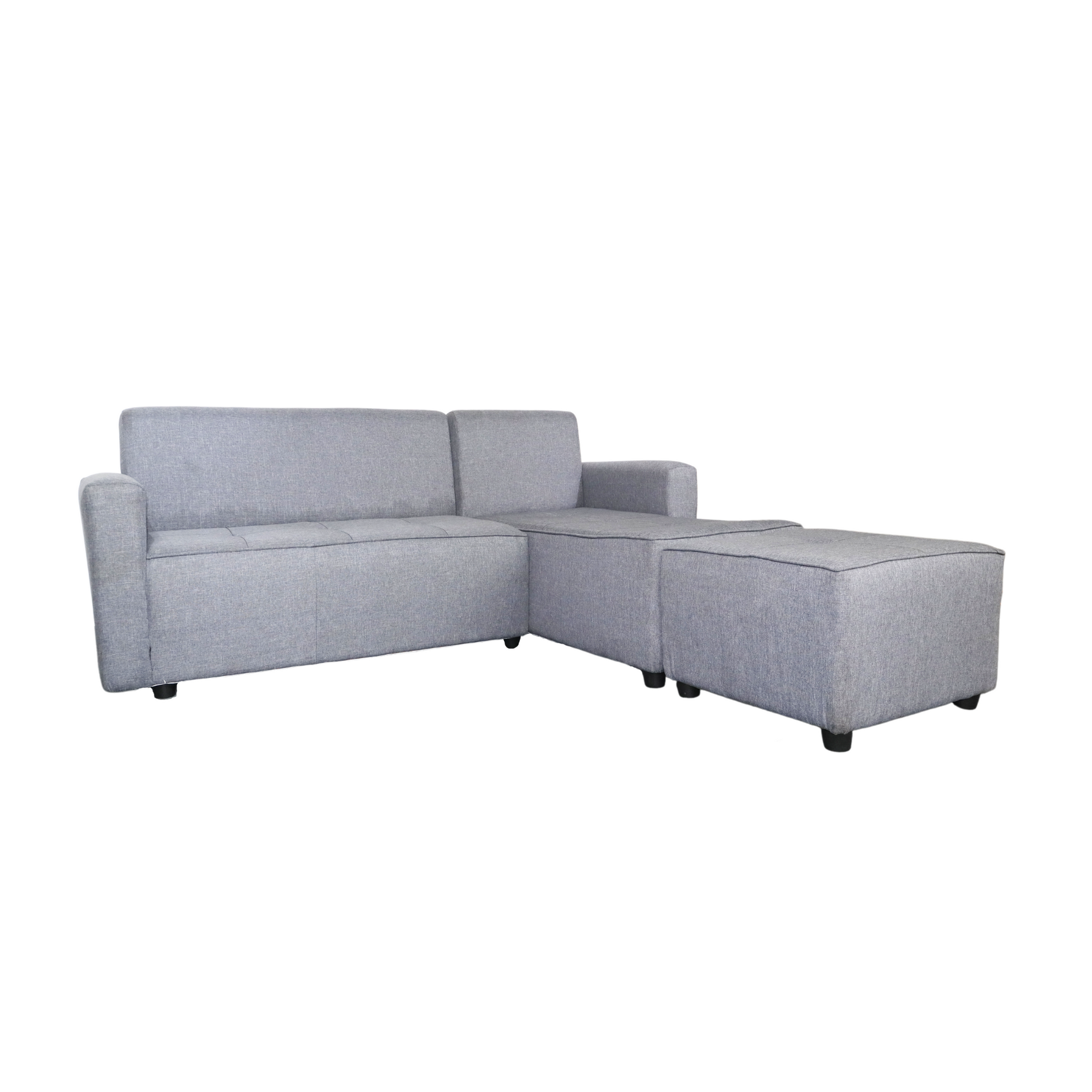CONNER L-Shape Fabric Sofa with Ottoman | AF Home
