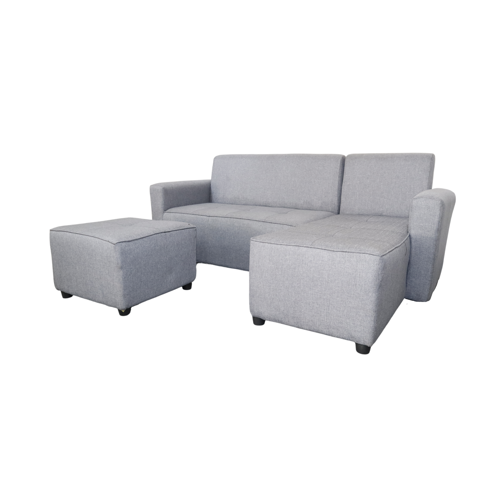 CONNER L-Shape Fabric Sofa with Ottoman | AF Home