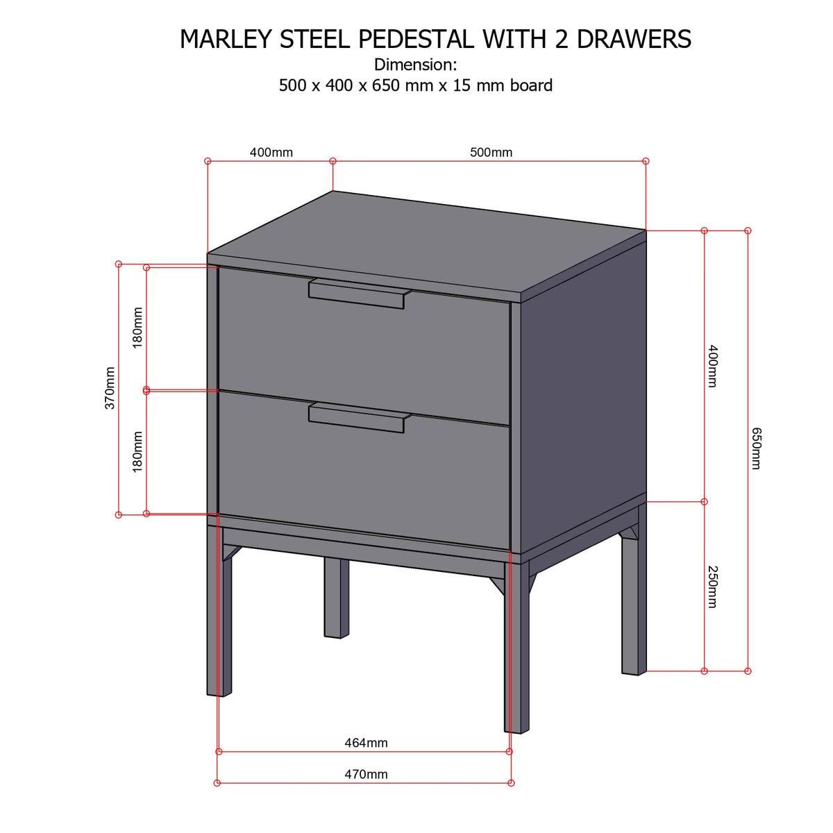 MARLEY 2-Drawer Side Table | AF Home