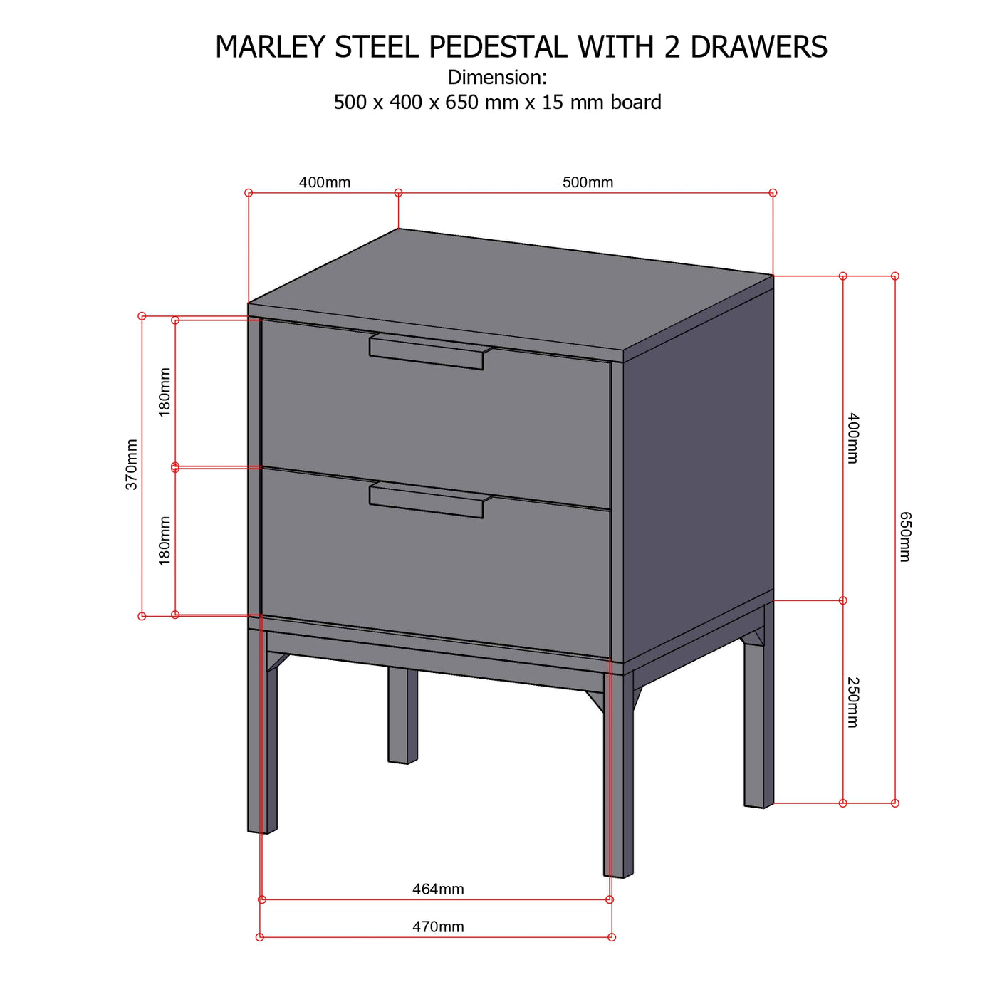 MARLEY 2-Drawer Side Table | AF Home