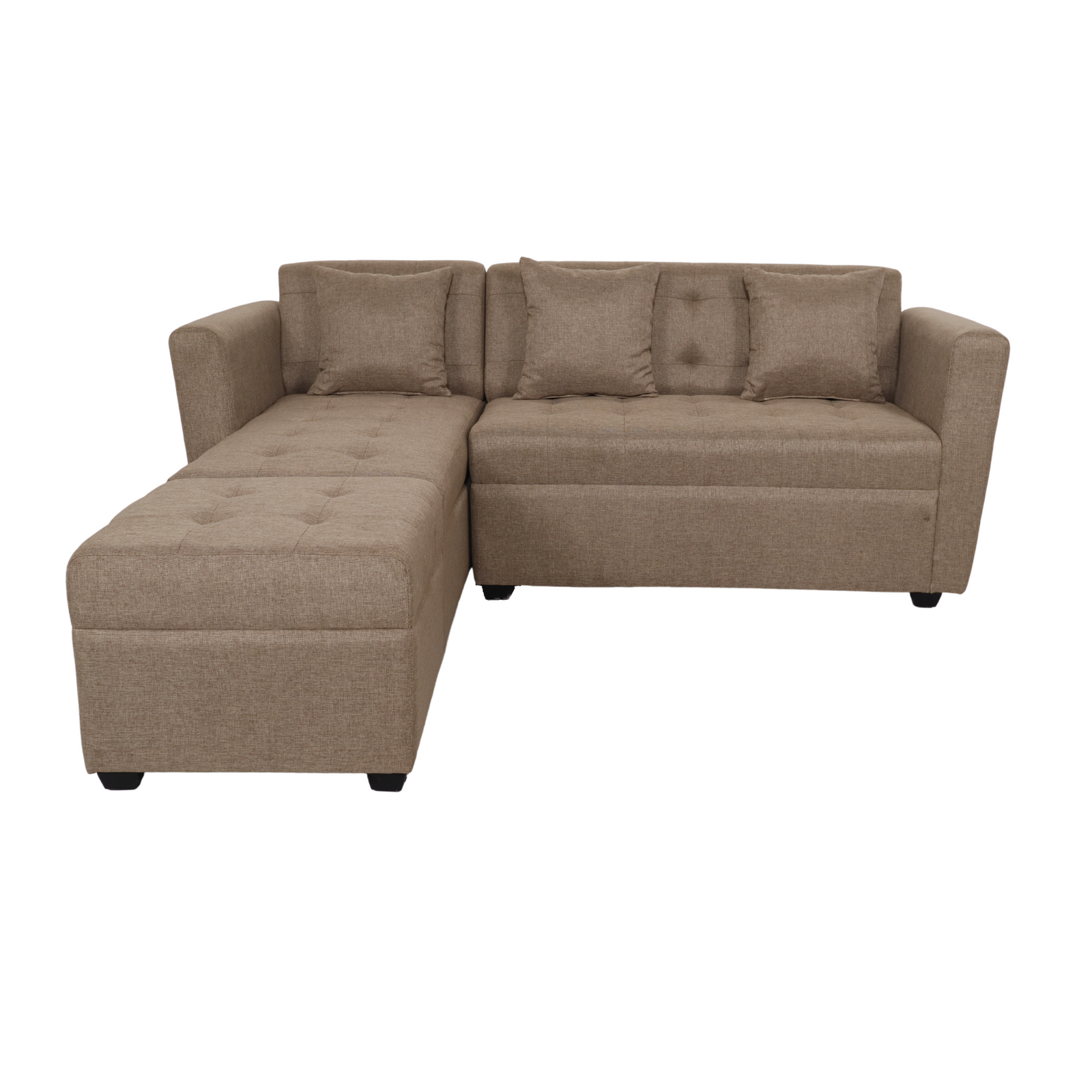 MELO Mini L-Shape Fabric Sofa with Ottoman | AF Home