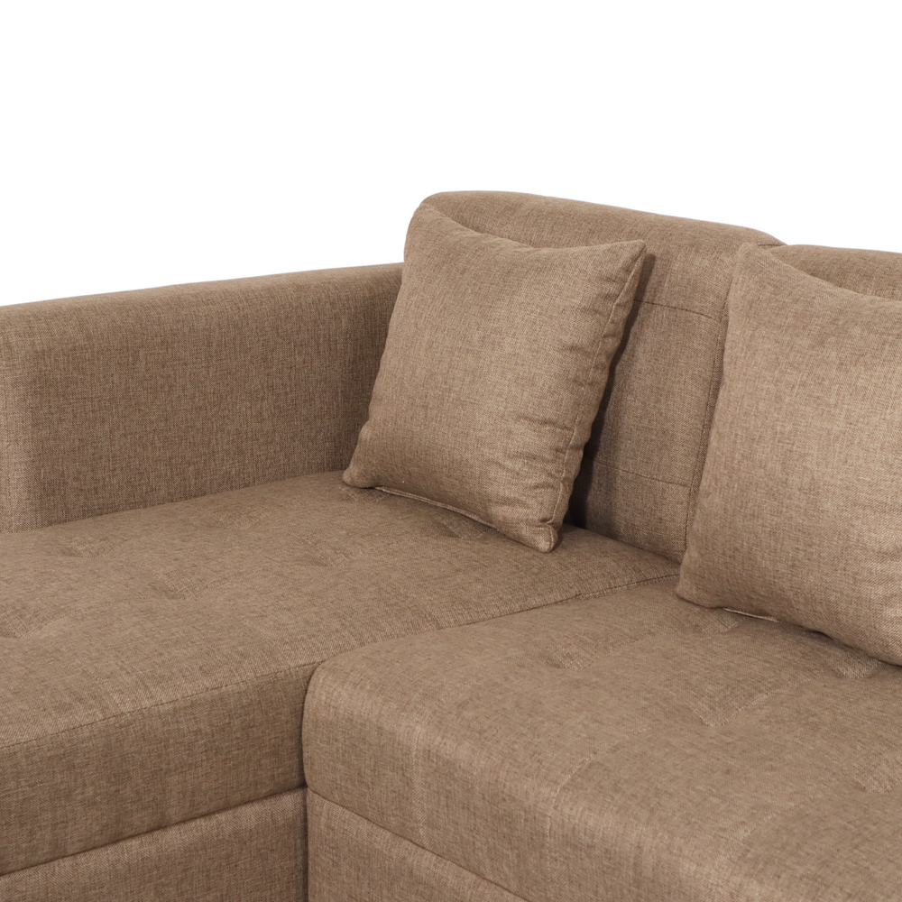 MELO Mini L-Shape Fabric Sofa with Ottoman | AF Home