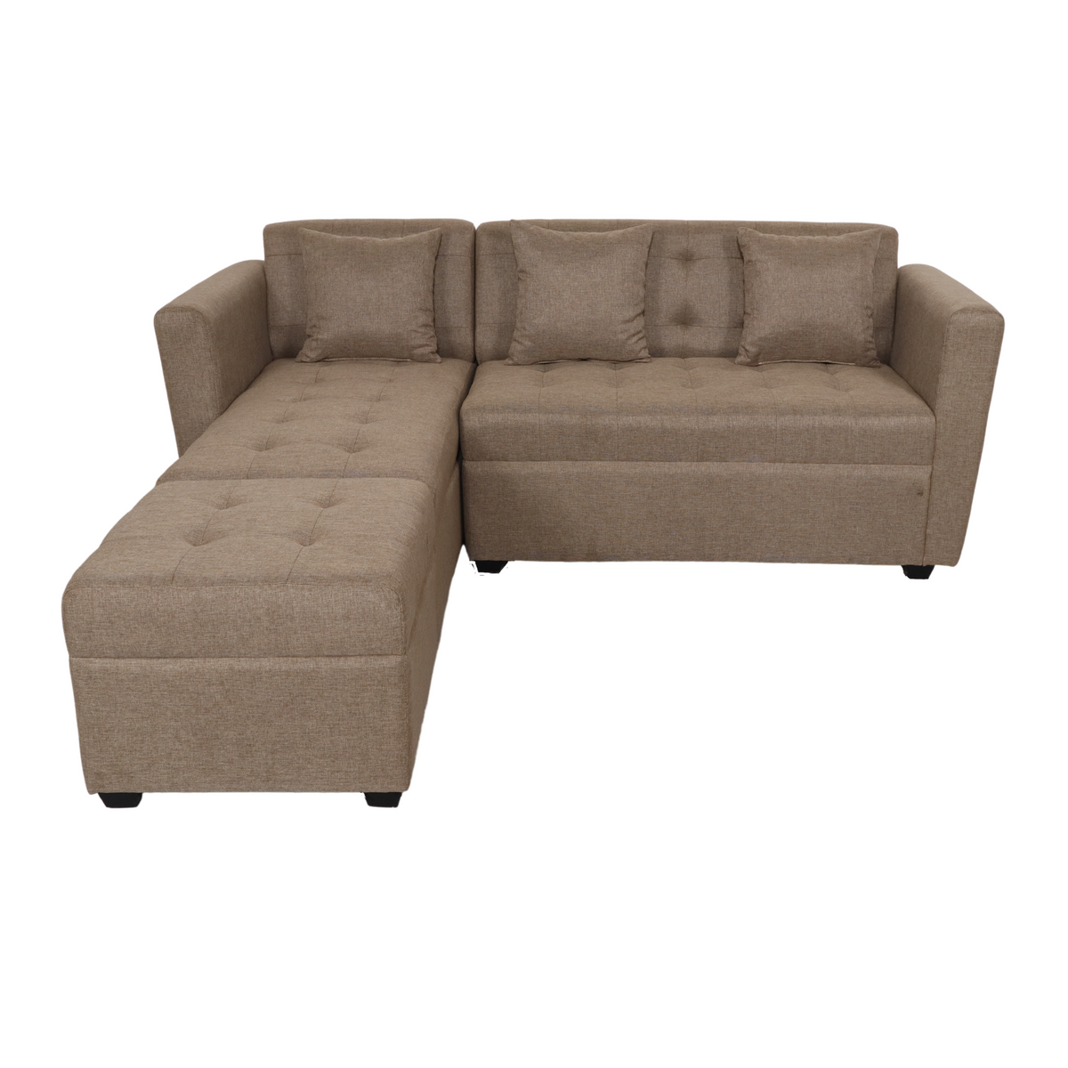 MELO Mini L-Shape Fabric Sofa with Ottoman | AF Home