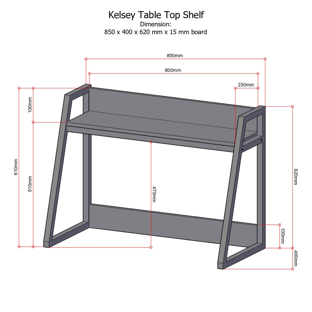 KELSEY Table Top Shelf | AF Home
