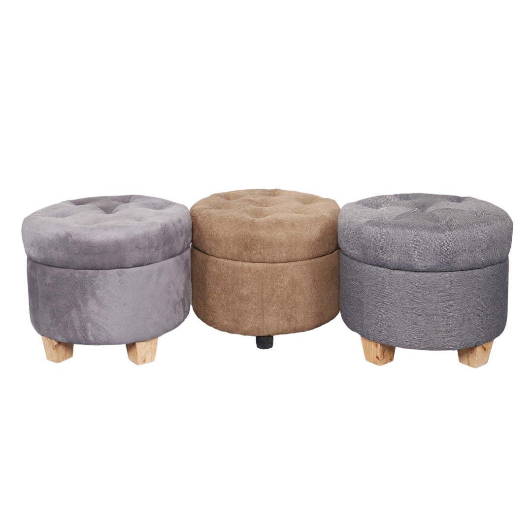 SHIEM Fabric Ottoman | AF Home