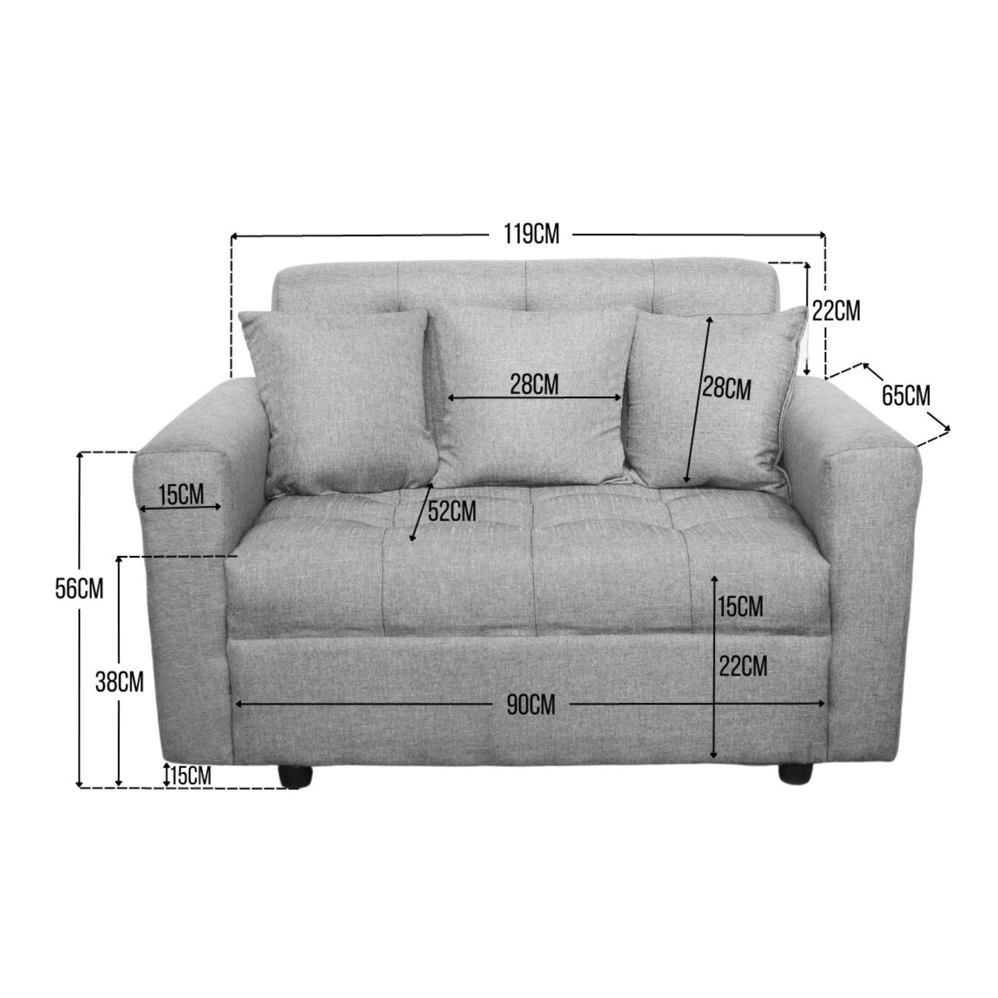 LESTER 2-Seater Fabric Sofa | AF Home